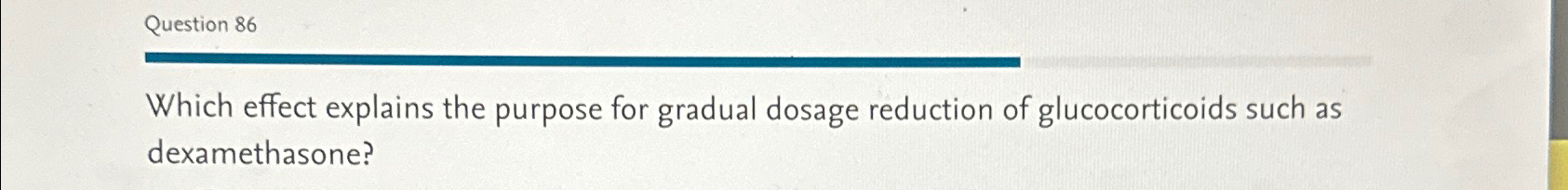 Which effect explains the purpose for gradual dosage | Chegg.com