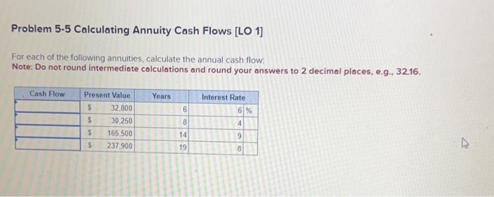 Solved For each of the following annuities, calculate the | Chegg.com