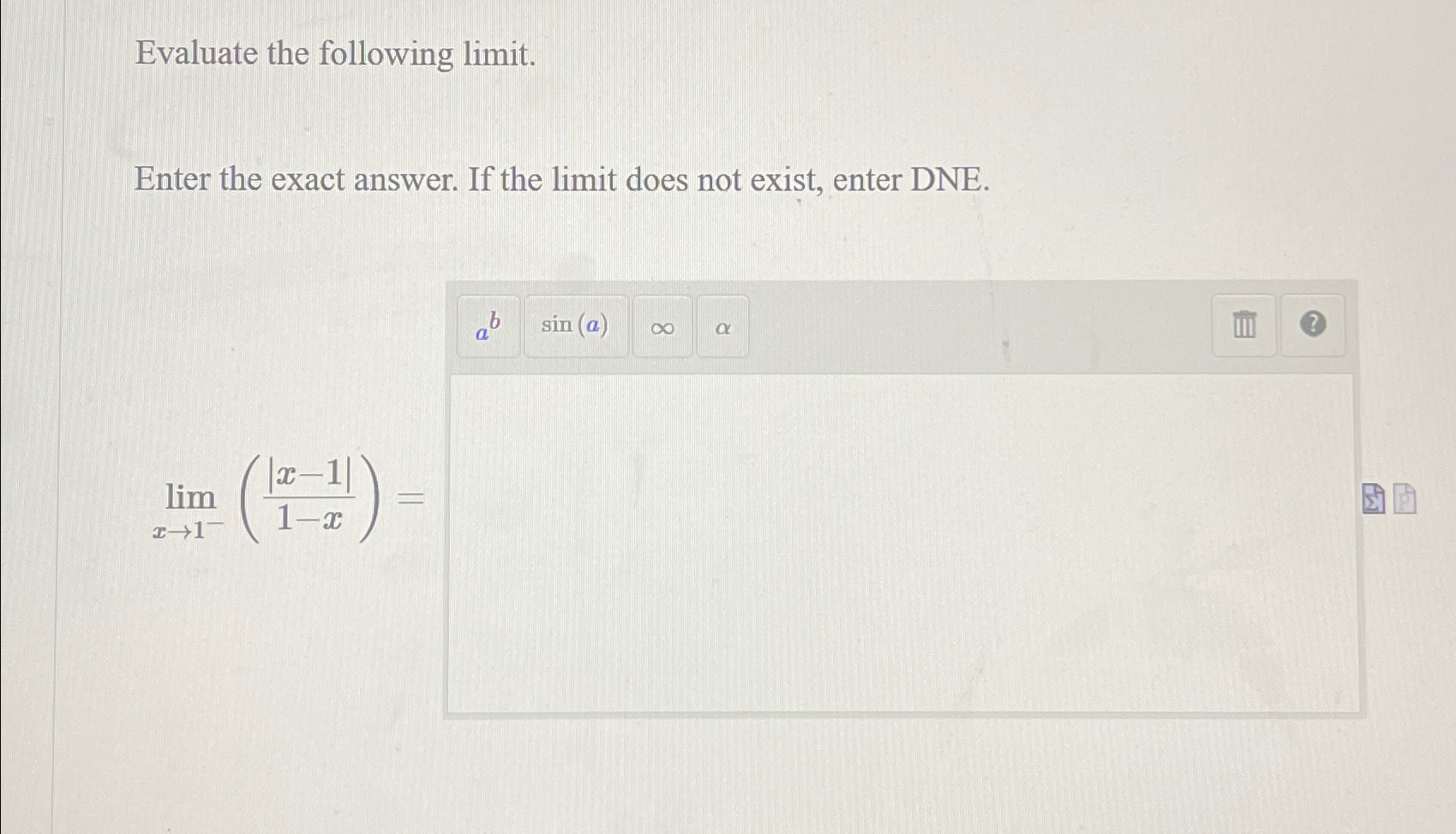 Solved Evaluate the following limit.Enter the exact answer. | Chegg.com