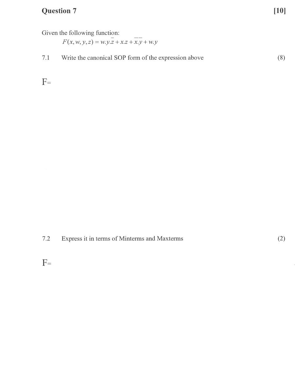 Solved Given the following function: | Chegg.com