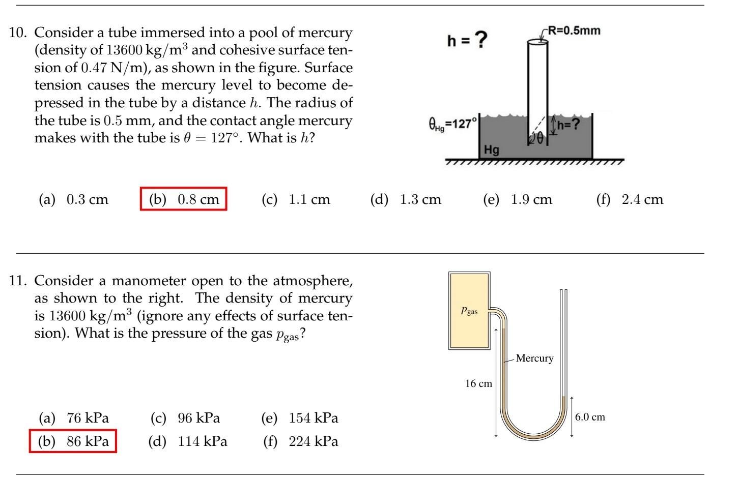 Solved 10. Consider a tube immersed into a pool of mercury | Chegg.com