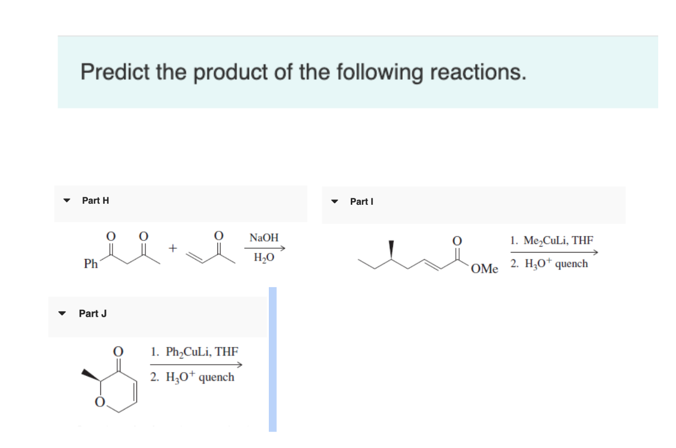 Solved Predict the product of the following reactions. | Chegg.com