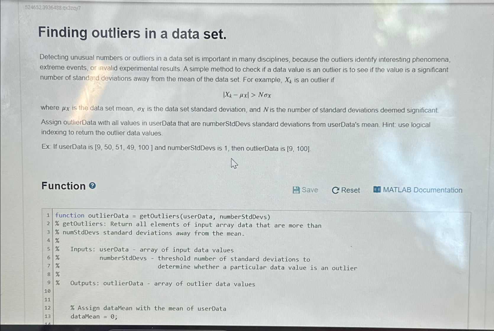 Solved 524652.3936488q×329y7Finding outliers in a data | Chegg.com
