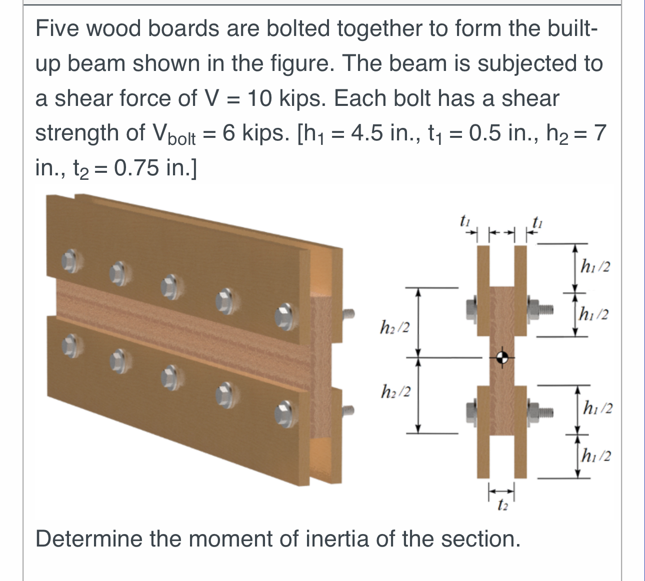 Five wood boards are bolted together to form the | Chegg.com
