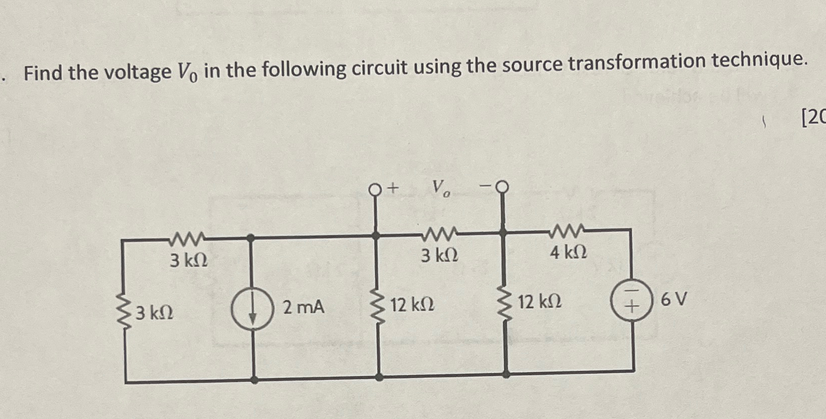 Solved Find the voltage V0 ﻿in the following circuit using | Chegg.com