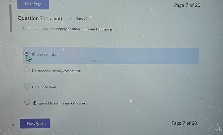 Solved Page 7 ﻿of 20Question 7 (1 ﻿point) ﻿SavedA firm that | Chegg.com