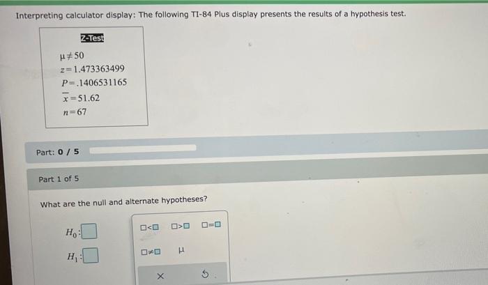 Solved Interpreting calculator display: The following TI-84 | Chegg.com