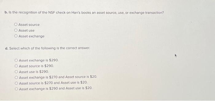 Solved Han's Supplies's bank statement contained a $270 NSF | Chegg.com