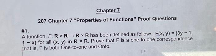 Solved 207 Chapter 7 "Properties of Functions" Proof | Chegg.com