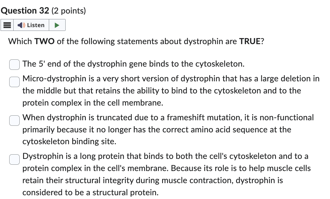 Solved Question 32 (2 ﻿points)Which TWO of the following | Chegg.com