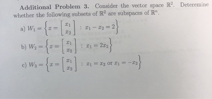 Solved Additional Problem 3. Consider the vector space R2. | Chegg.com