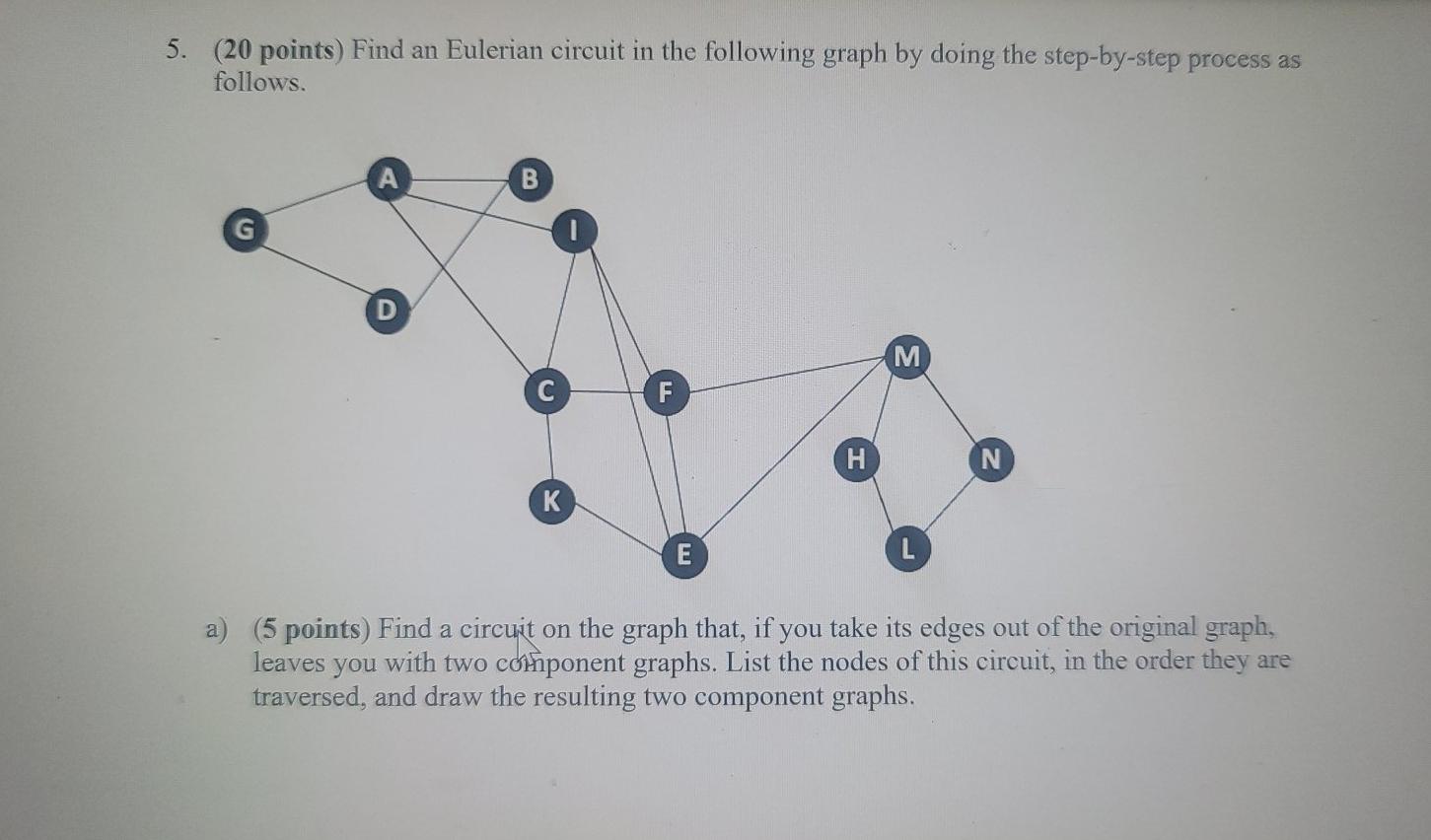 Solved c) (5 points) Find an Eulerian circuit in each of | Chegg.com