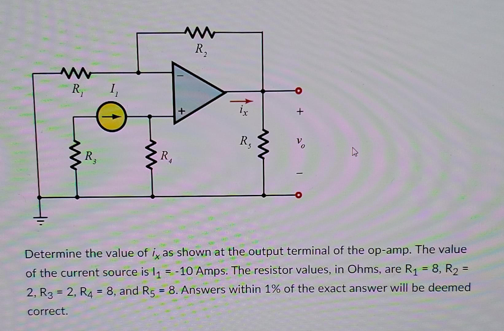 Solved Determine the value of ix as shown at the output | Chegg.com