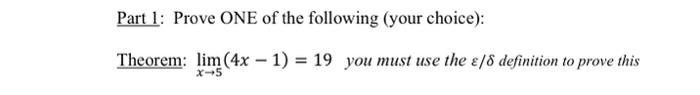 Solved Part 1: Prove ONE of the following (your choice): | Chegg.com