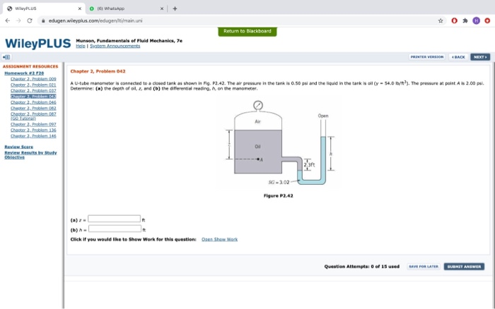 Solved A U-tube manometer is connected to a closed tank as | Chegg.com