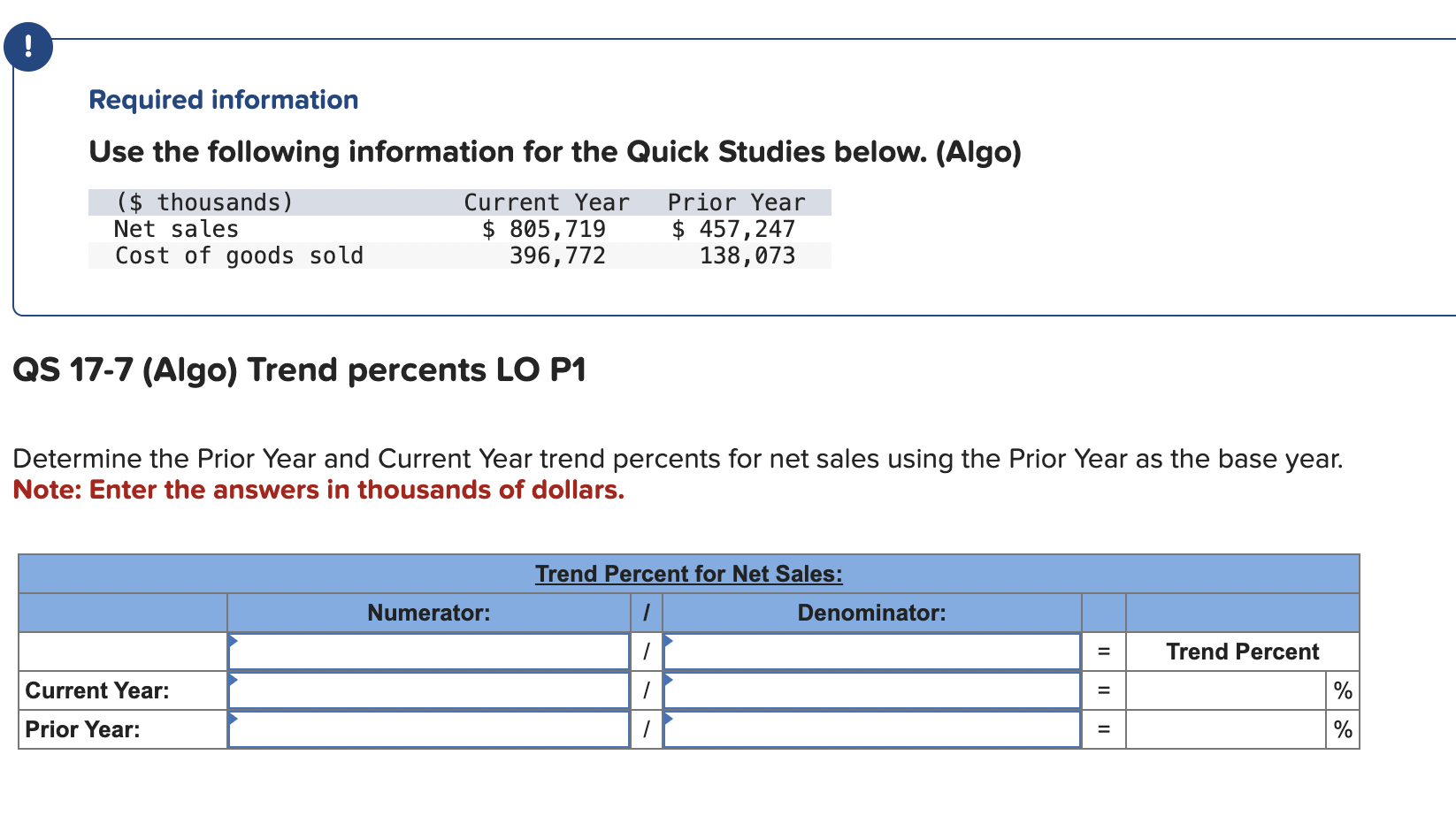 Solved QS 17-4 (Algo) ﻿Horizontal analysis LO P1Compute the | Chegg.com
