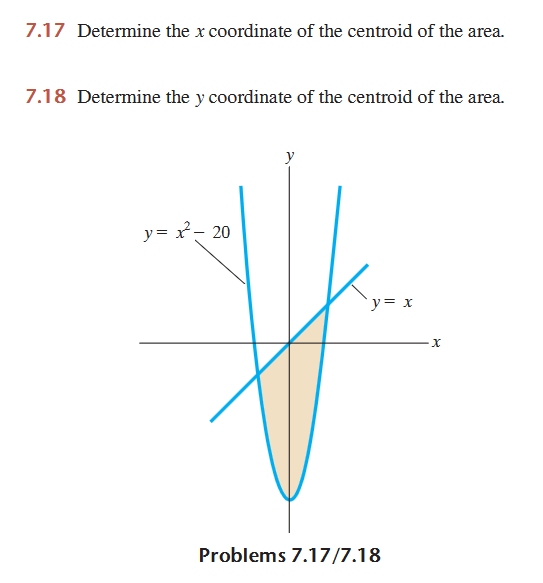 Solved 7.17 ﻿Determine the (x) ﻿coordinate of the centroid | Chegg.com
