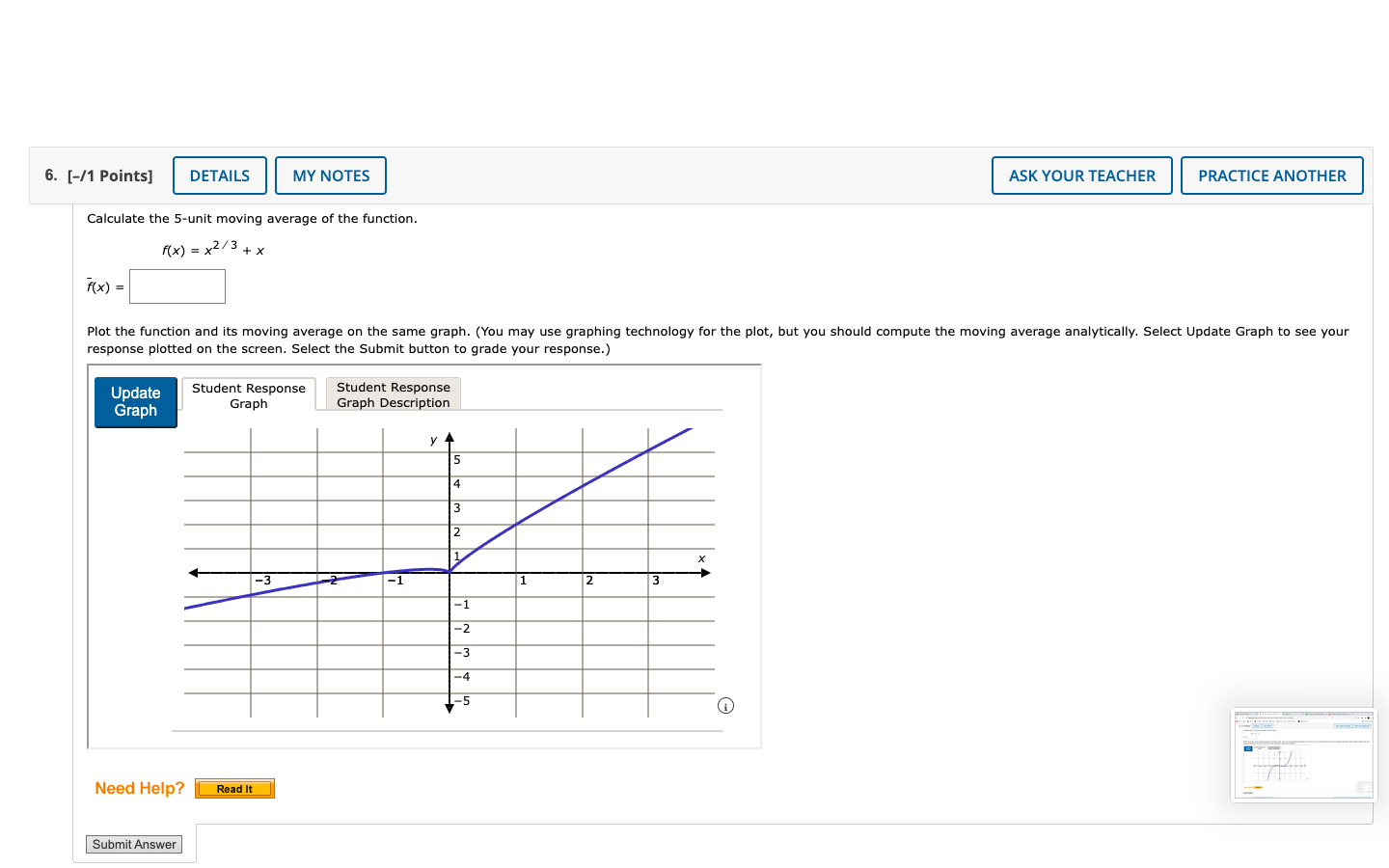 Solved [-/1 ﻿Points]Calculate the 5 -unit moving average of | Chegg.com