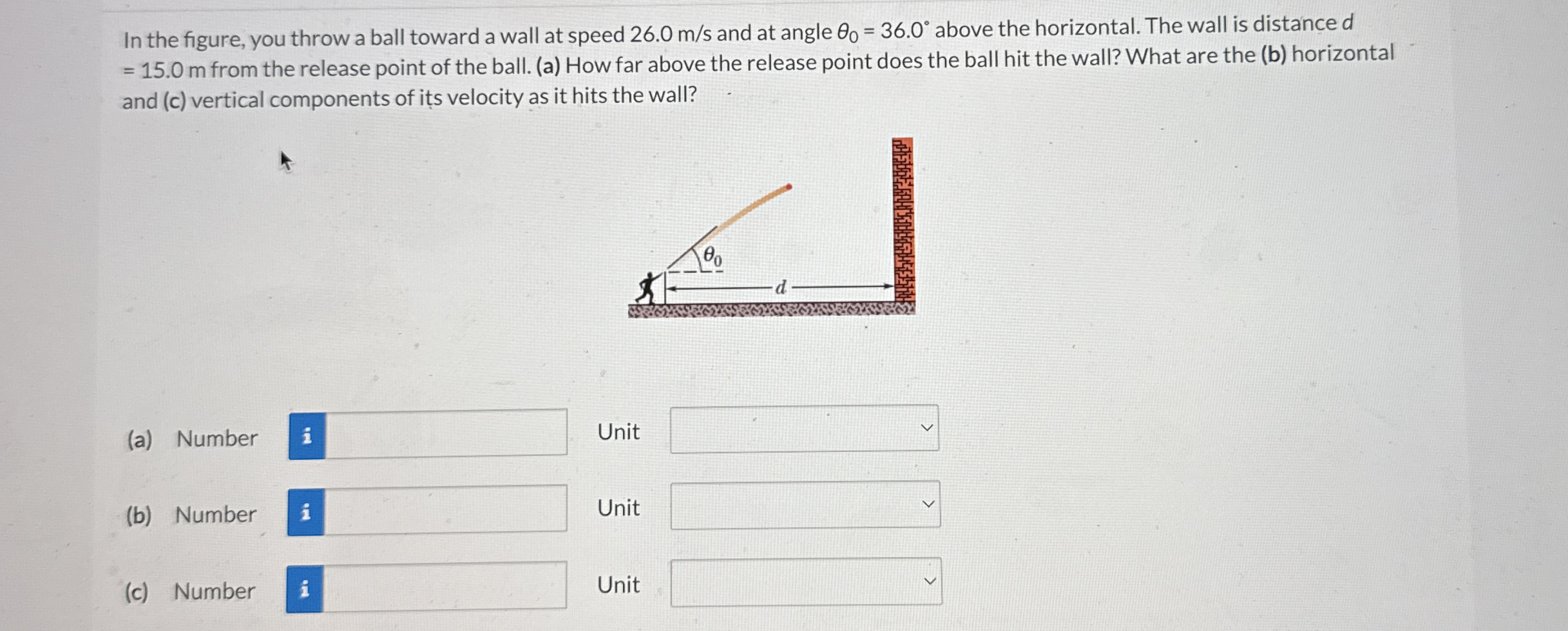 Solved In the figure, you throw a ball toward a wall at | Chegg.com