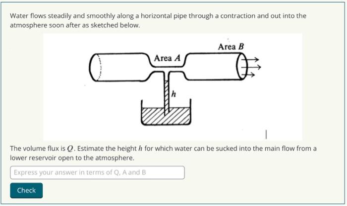 Solved Water flows steadily and smoothly along a horizontal | Chegg.com