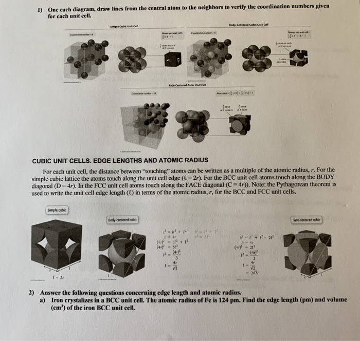 Solved 1) One cach diagram, draw lines from the central atom | Chegg.com