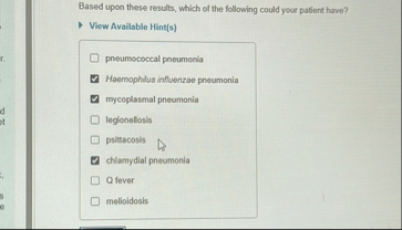 Solved Based upon these results, which of the following | Chegg.com