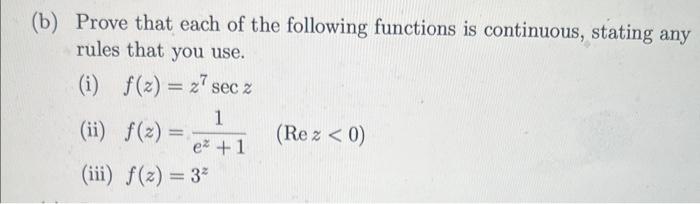Solved (b) Prove that each of the following functions is | Chegg.com