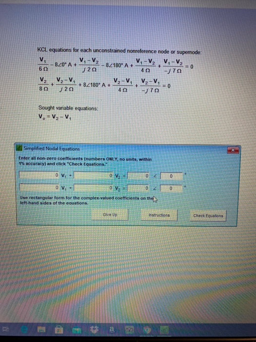 Solved + KCL equations for each unconstrained nonreference | Chegg.com
