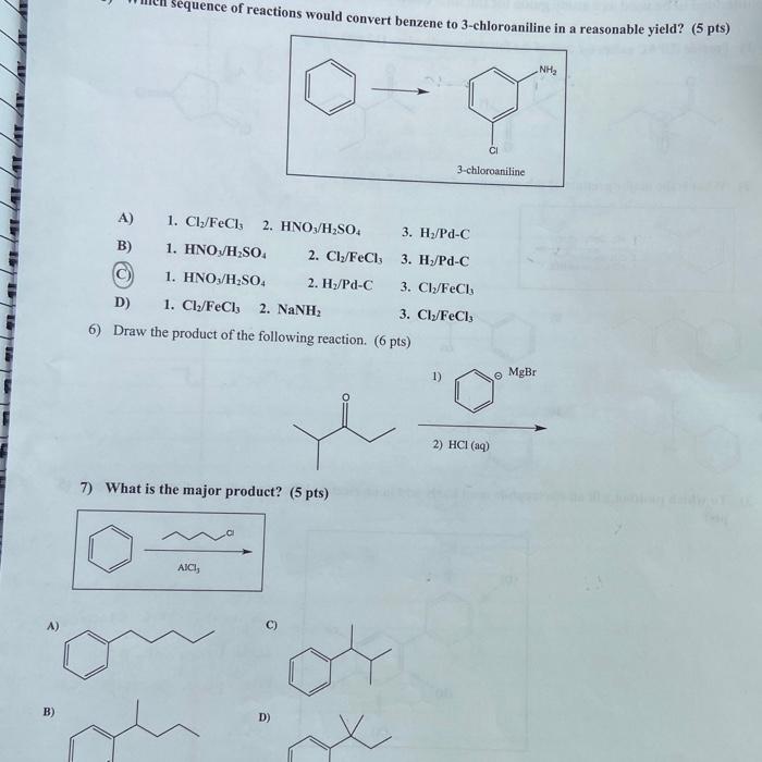 Solved Sequence of reactions would convert benzene to | Chegg.com