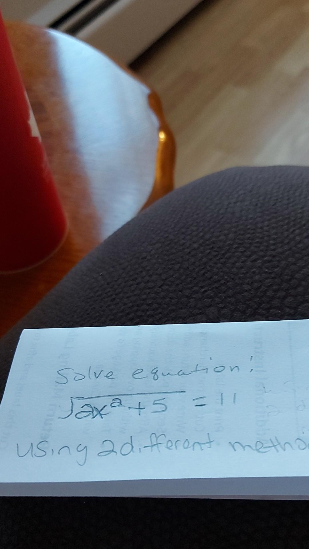 Solved Solve equation: 2x2+5=1 USing 2 different metho | Chegg.com Solved Solve equation: 2x2+5=1 USing 2 different metho | Chegg.com