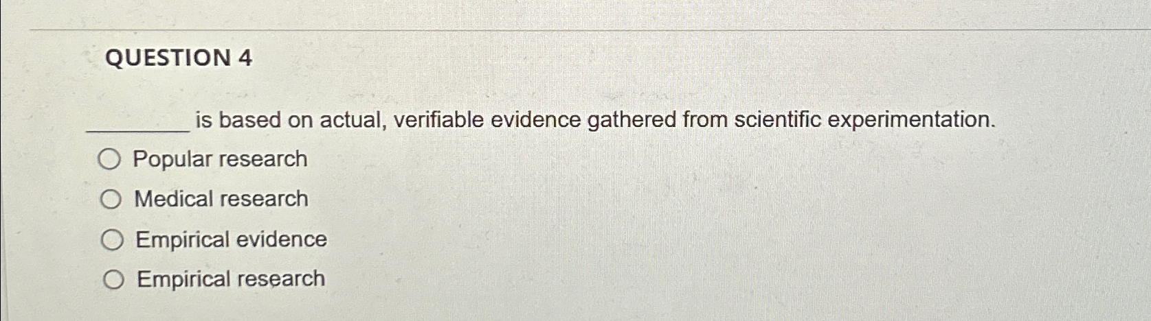 Solved QUESTION 4is based on actual, verifiable evidence | Chegg.com