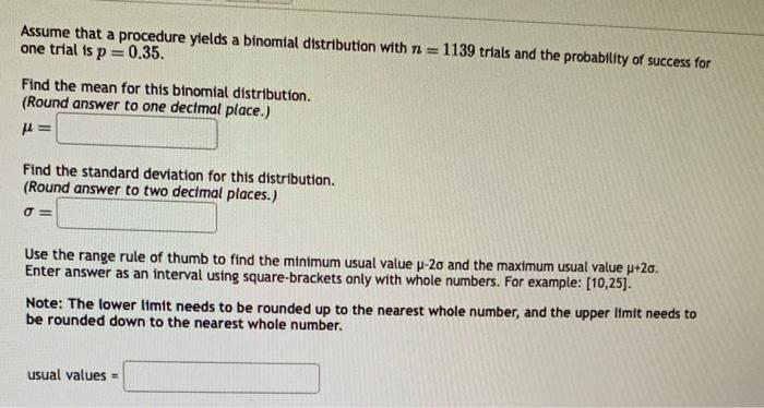 Solved Assume that a procedure yields a binomial | Chegg.com