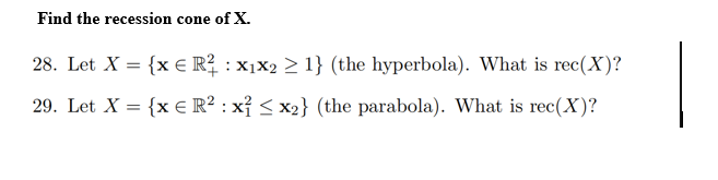 Solved Find the recession cone of x.Let | Chegg.com