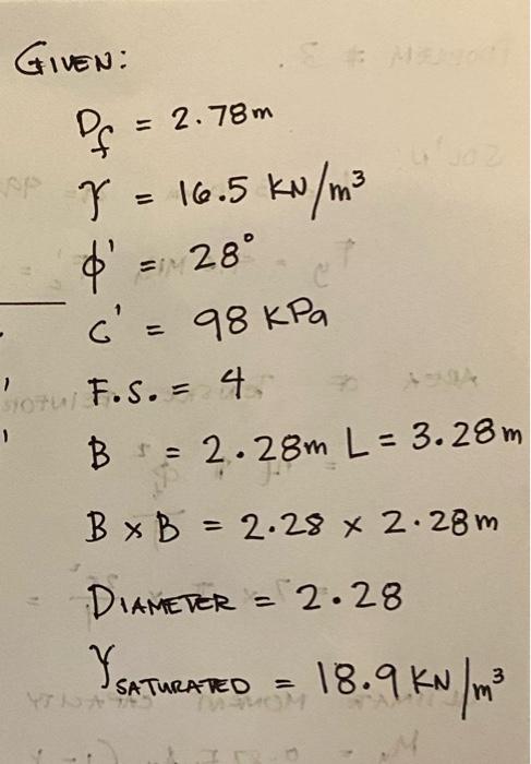 Solved For rectangular footing, determine the ultimate | Chegg.com