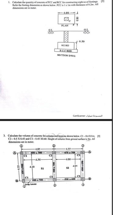 Solved 1. Calculate the quantity of concrate of PCC and ROC | Chegg.com