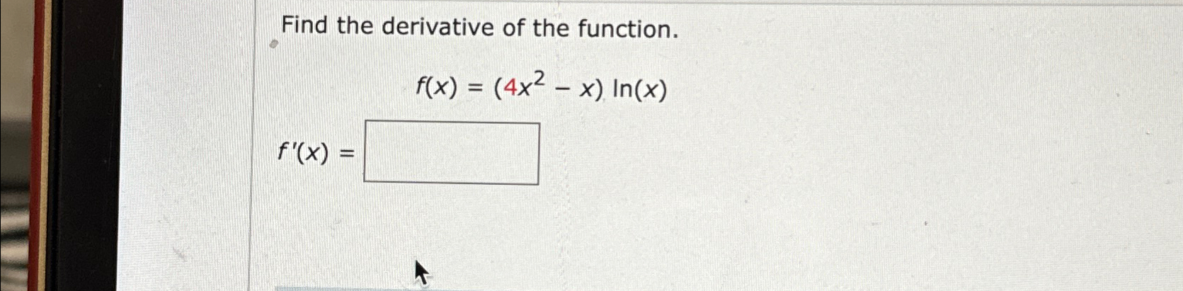 Solved Find the derivative of the | Chegg.com