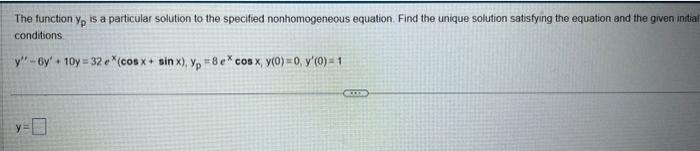 Solved The function yp is a particular solution to the | Chegg.com