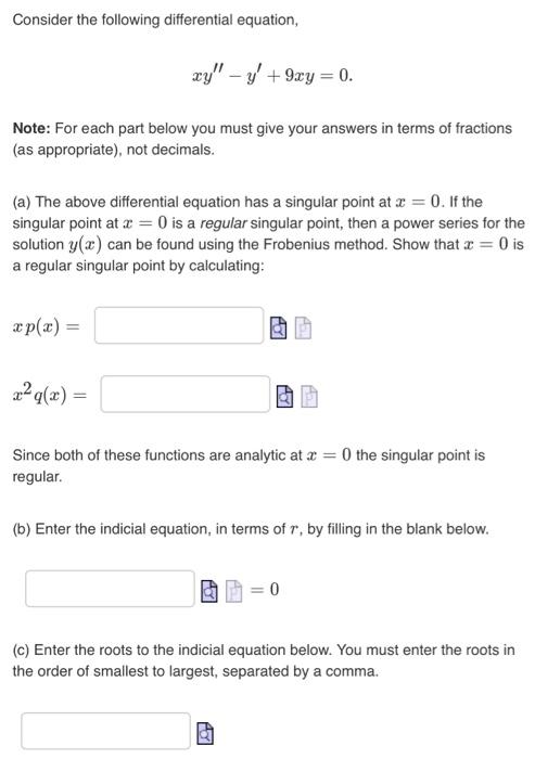 Solved Consider the following differential equation, | Chegg.com