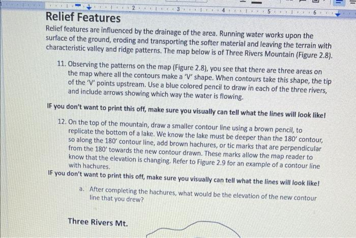 Solved 2 *** 3 k 14 *** 5 C Relief Features Relief features | Chegg.com