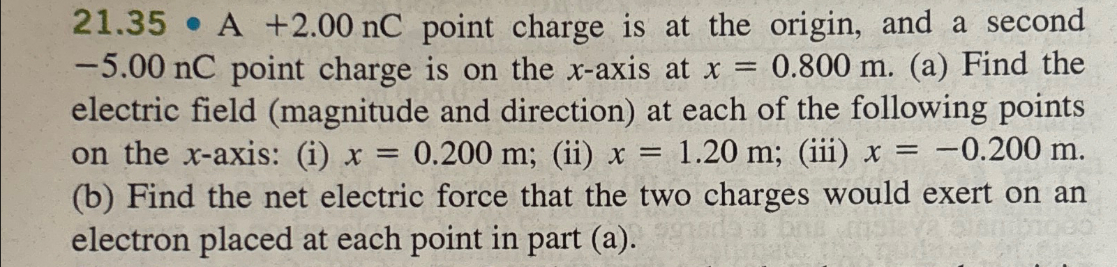 Solved 21.35*A+2.00nC ﻿point charge is at the origin, and a | Chegg.com