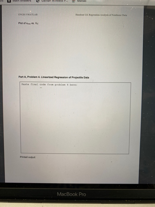 Handout L8. Regression Analysis of Nonlinear Data | Chegg.com