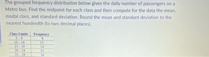 Solved The grouped frequency distribution below gives the | Chegg.com
