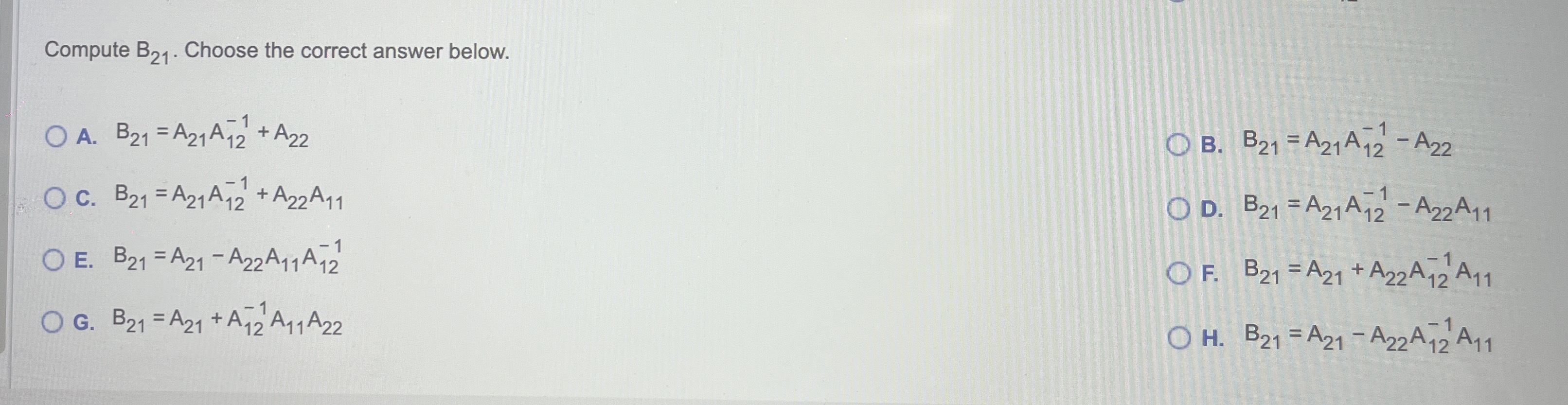 Solved Suppose A12 ﻿is an invertible matrix. Find matrices X | Chegg.com