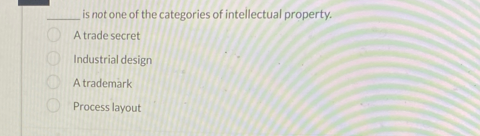 Solved is not one of the categories of intellectual | Chegg.com