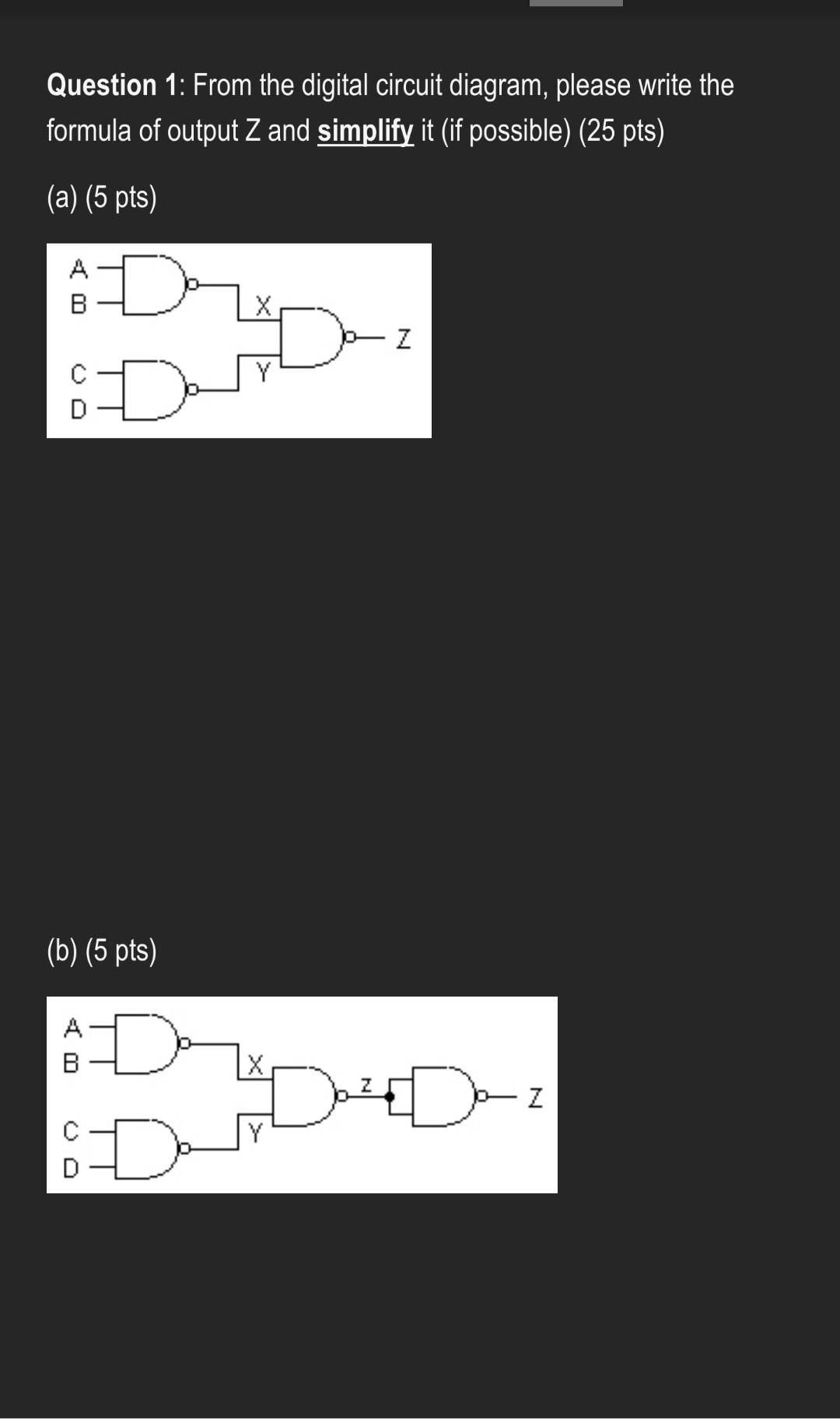 Solved Question 1: From the digital circuit diagram, please | Chegg.com