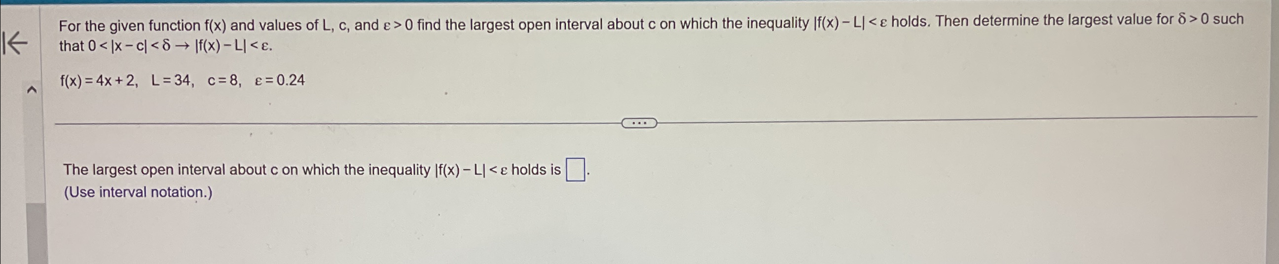 Solved For the given function f(x) ﻿and values of L,c, ﻿and | Chegg.com