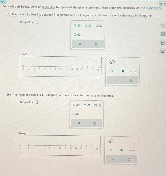 Solved or each part below, write an inequality to represent | Chegg.com