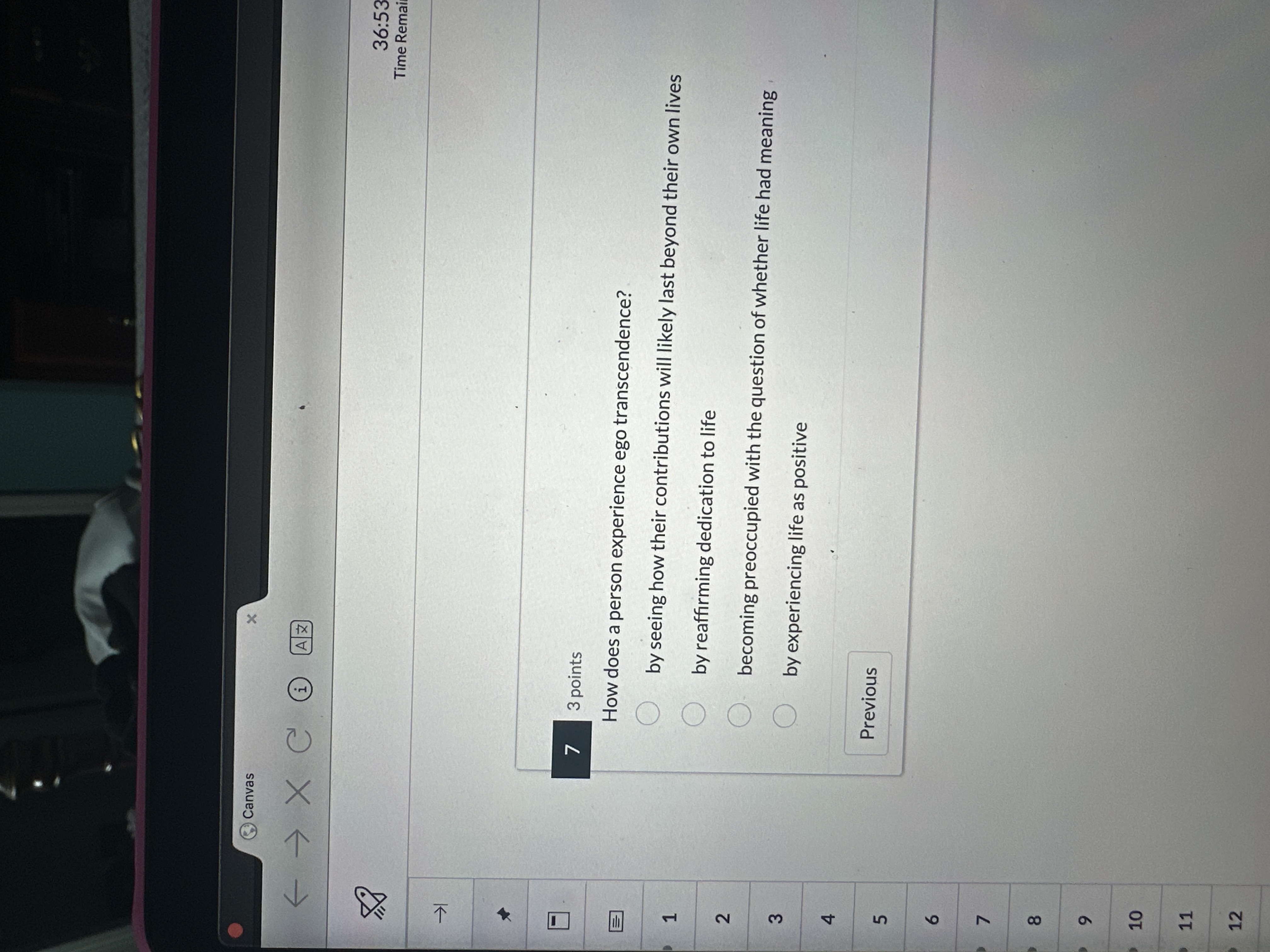 Solved 7,3 ﻿pointsHow does a person experience ego | Chegg.com