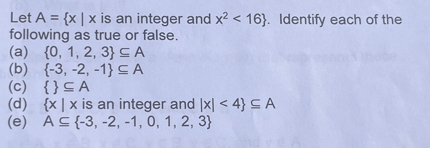 Solved Let |):} ﻿is an integer and {:x2