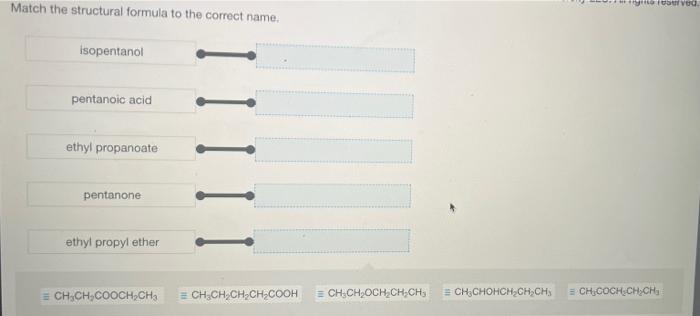 Solved Match the structural formula to the correct name. | Chegg.com